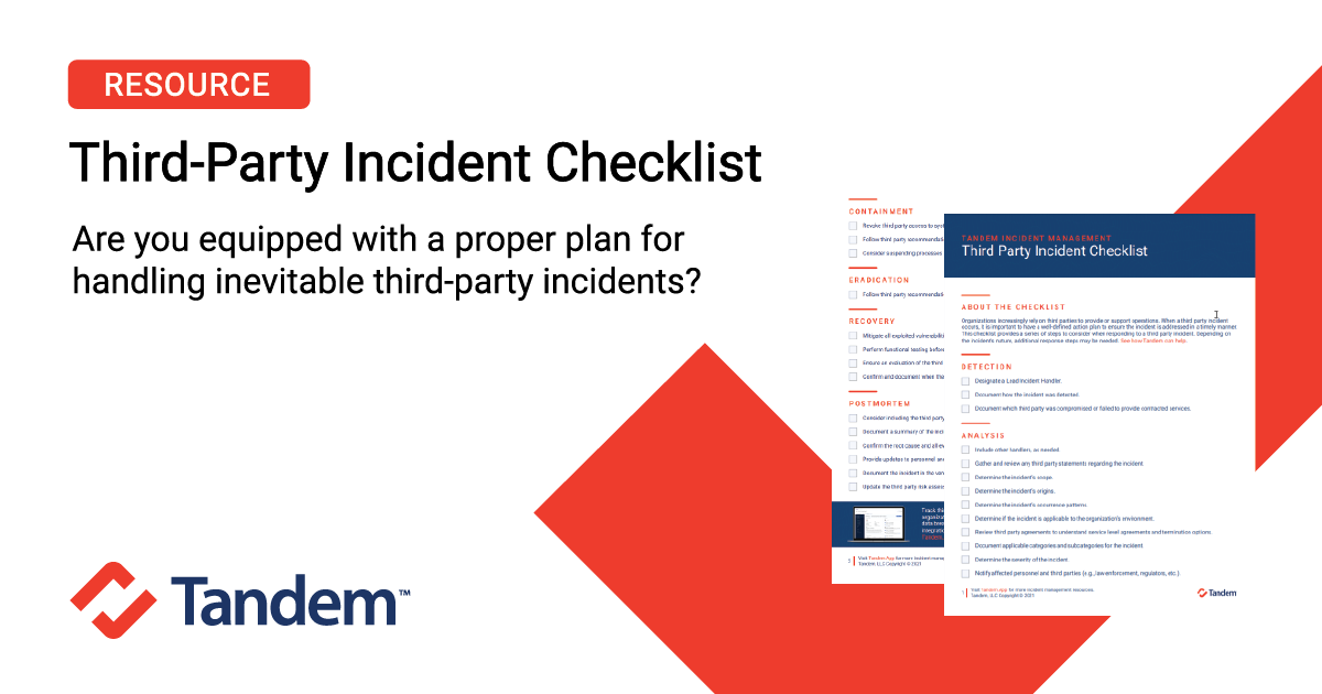 Third-Party Incident Checklist